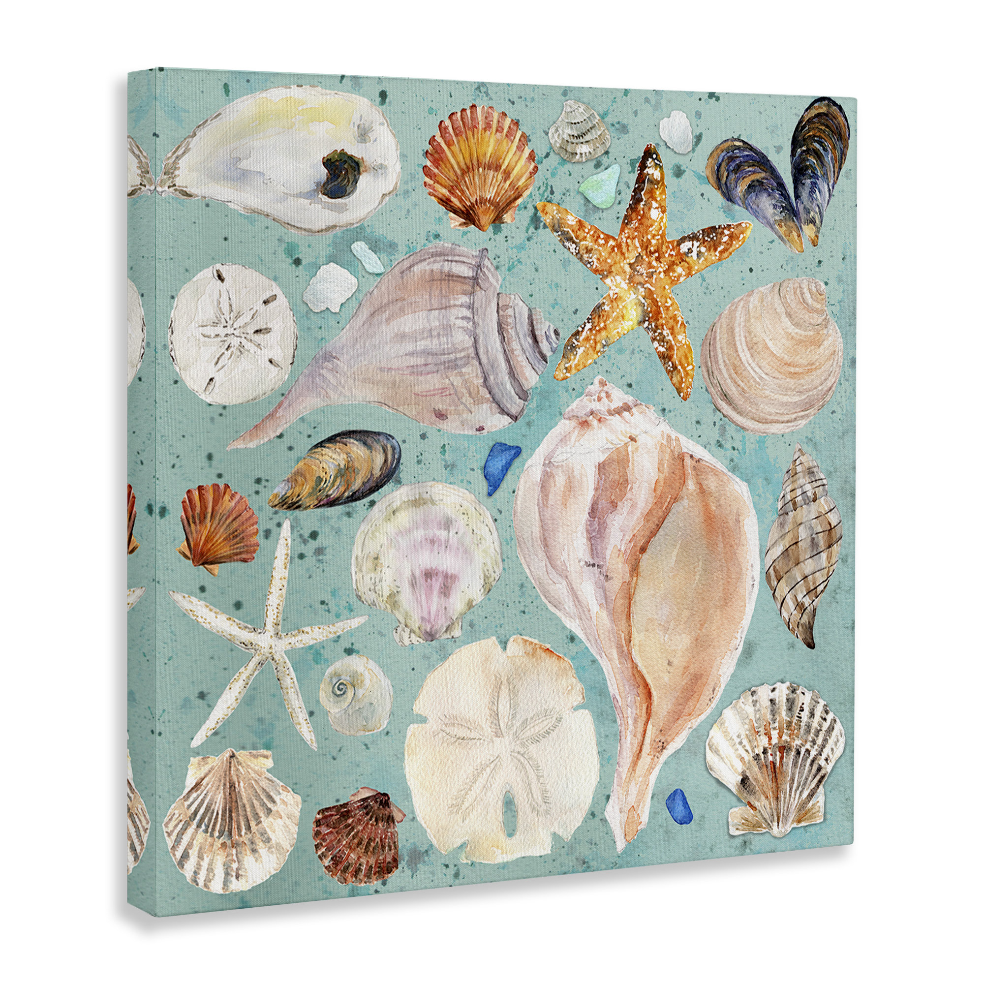 Highland Dunes Seashell Puzzle Pattern Canvas Wall Art by Melissa Hyatt ...