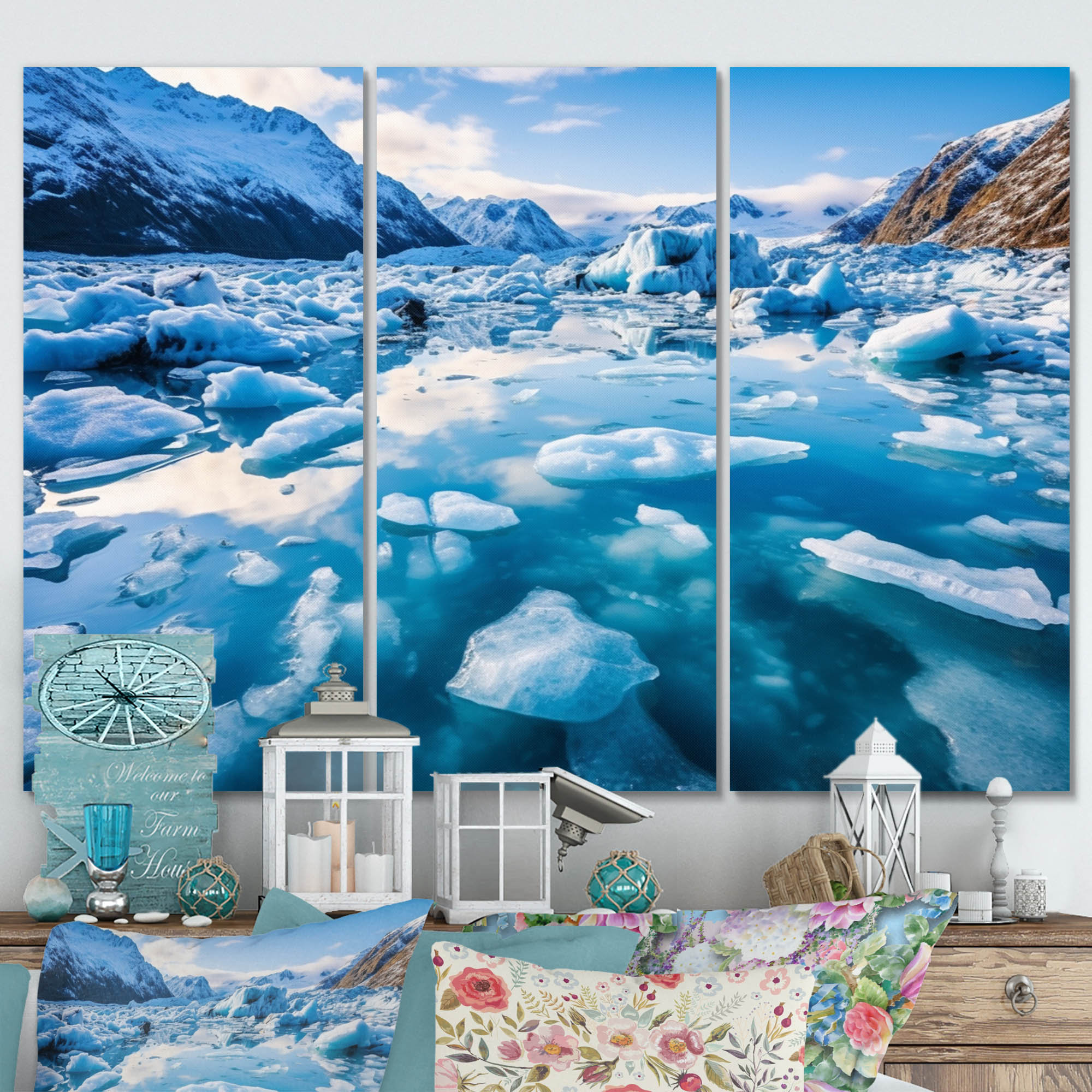 Design Art Breathtaking Glaciers in Alaska I - Landscapes Metal Wall ...