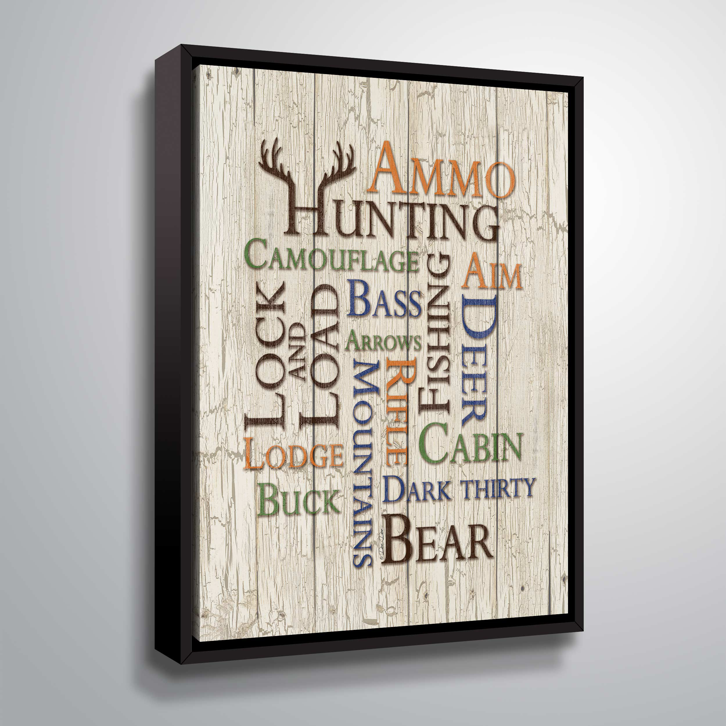 Millwood Pines Hunting Words On Canvas by Dee Dee Print & Reviews | Wayfair