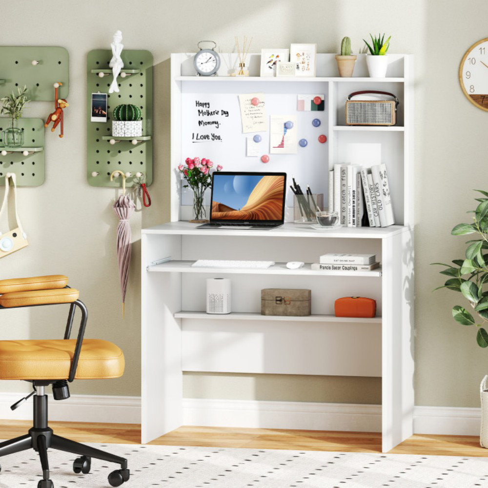 Latitude Run® Compact Office Computer Desk With Hutch Magnetic ...