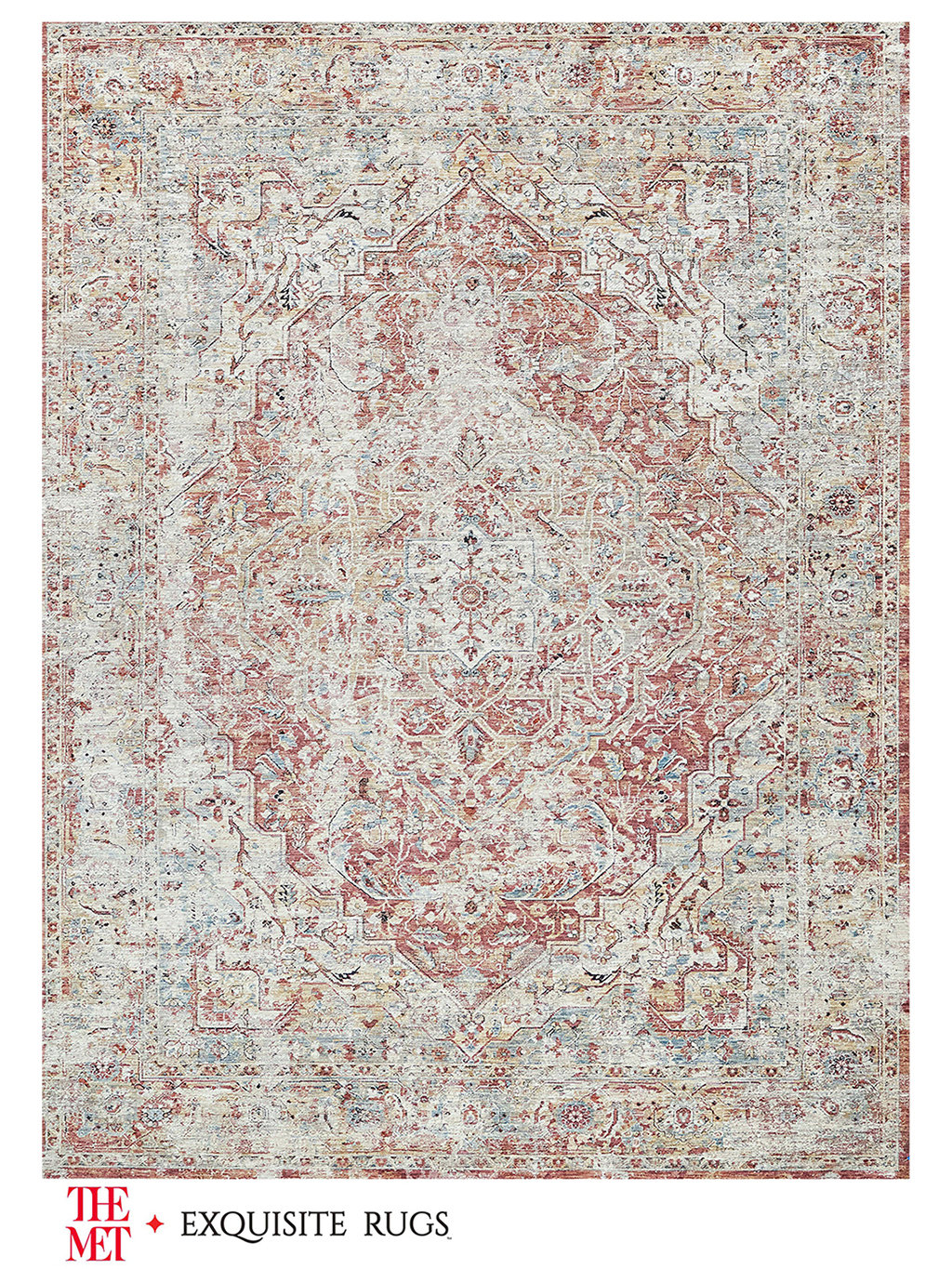 Exquisite Rugs The Met x Exquisite Rugs Antique Beige/Rust Area Rug ...