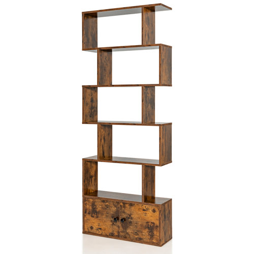 Millwood Pines Niklaus Geometric Storage Bookcase & Reviews | Wayfair