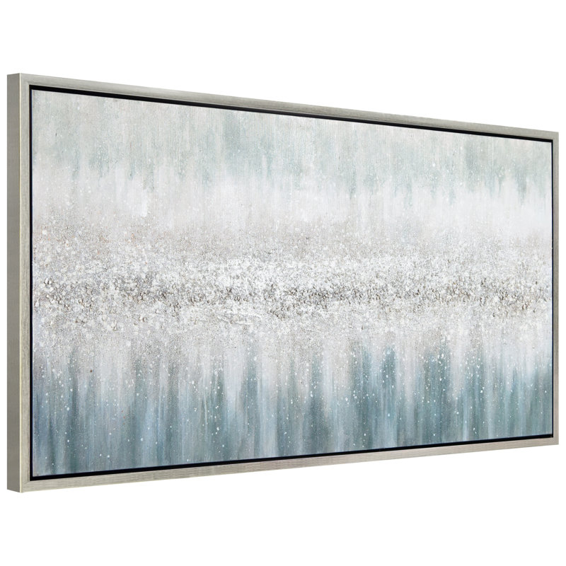 Empire Art Direct Silver Mist Textured Glitter Hand Painted Framed ...