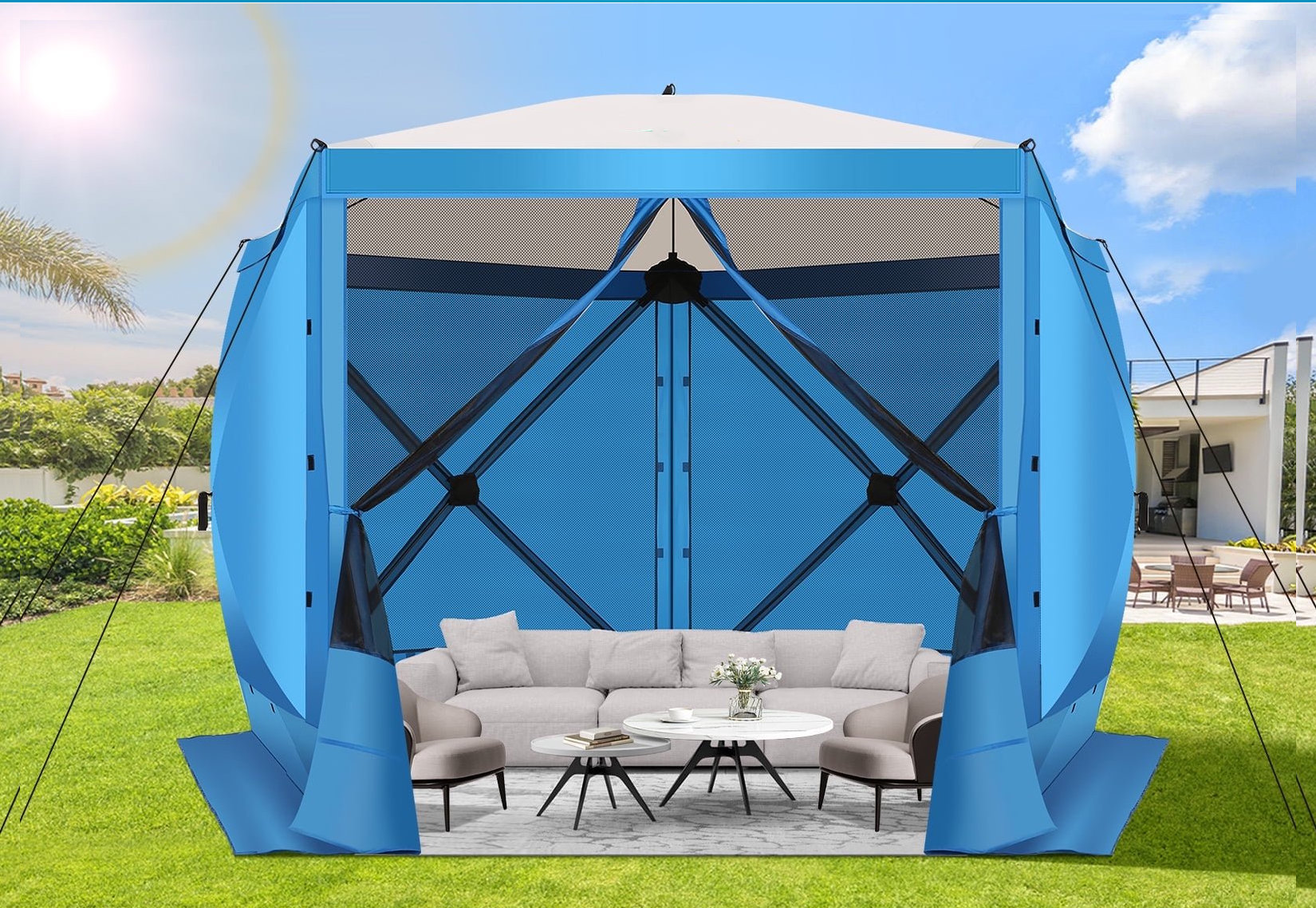 Cobizi Pop Up Gazebo Screen Tent Screen House for Camping, 10x10 Screen ...