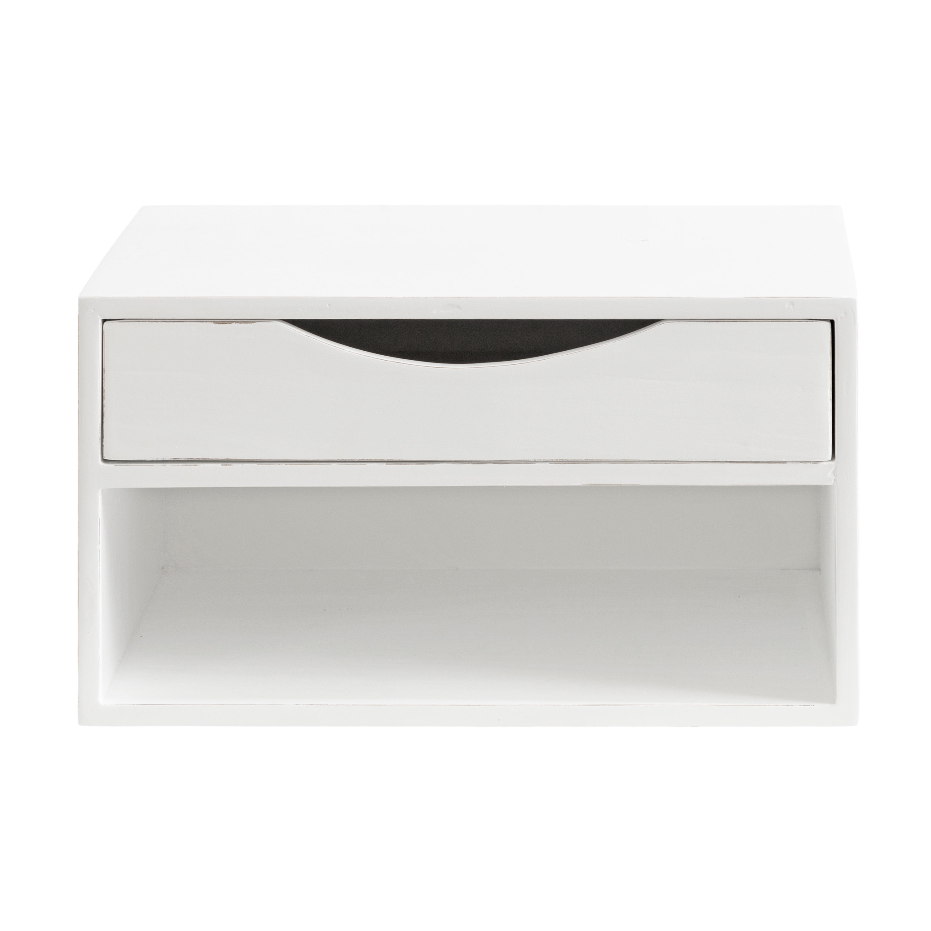 Wade Logan Adeana Poplar Solid Wood Floating Shelf with Drawer ...