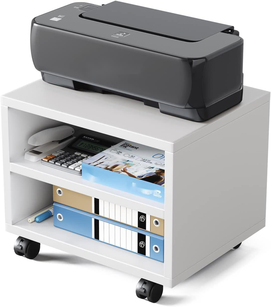 Elaine Mercure Printer Stand With Storage Under Desk Printer Table With ...