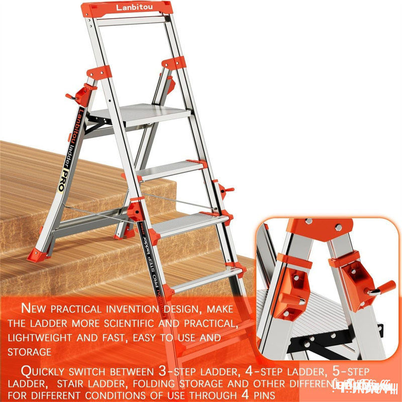 WFX Utility™ Aluminum 5 Step Ladder with Handrails | Wayfair