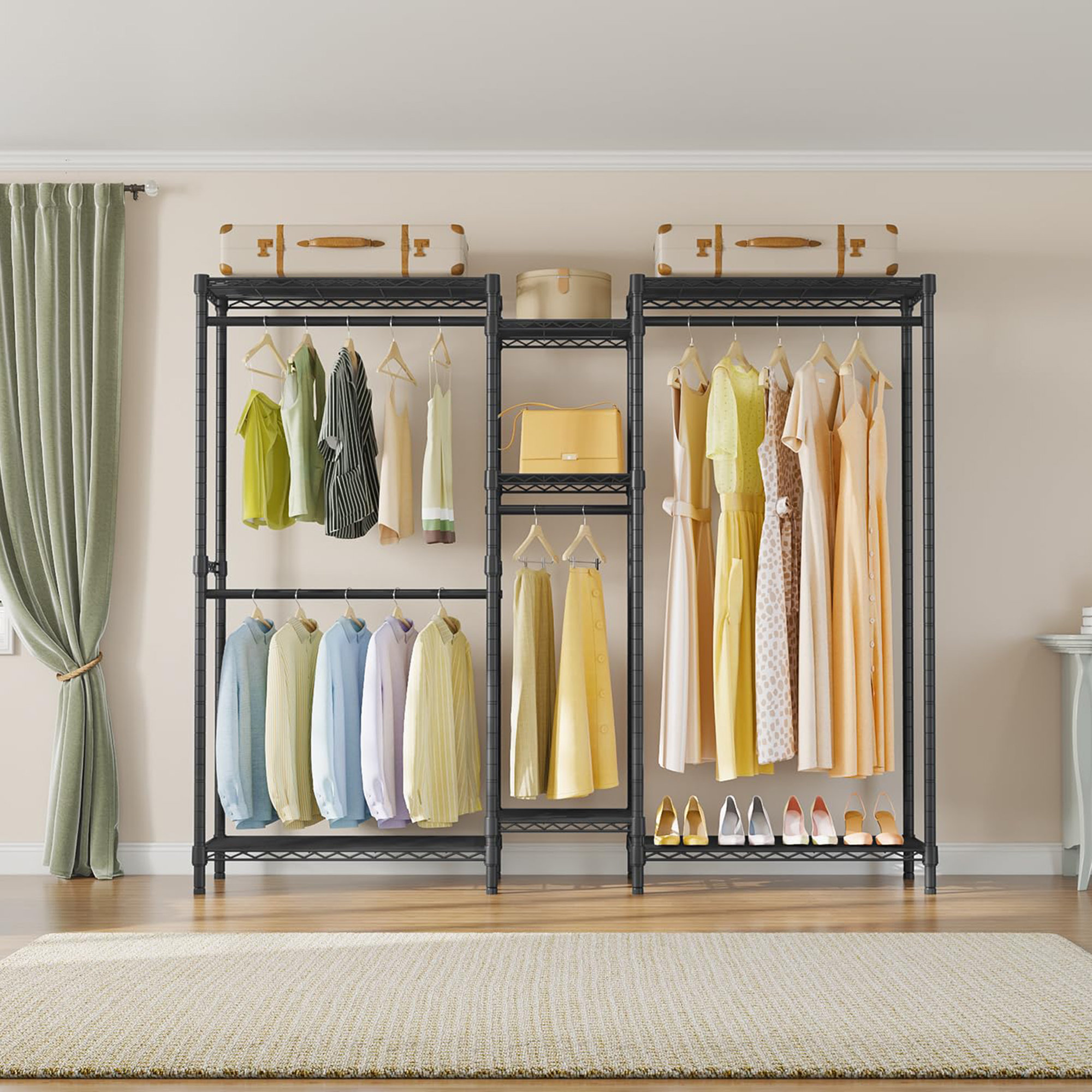 ONFRJFVR Freestanding Heavy Duty Metal Wardrobe | Wayfair