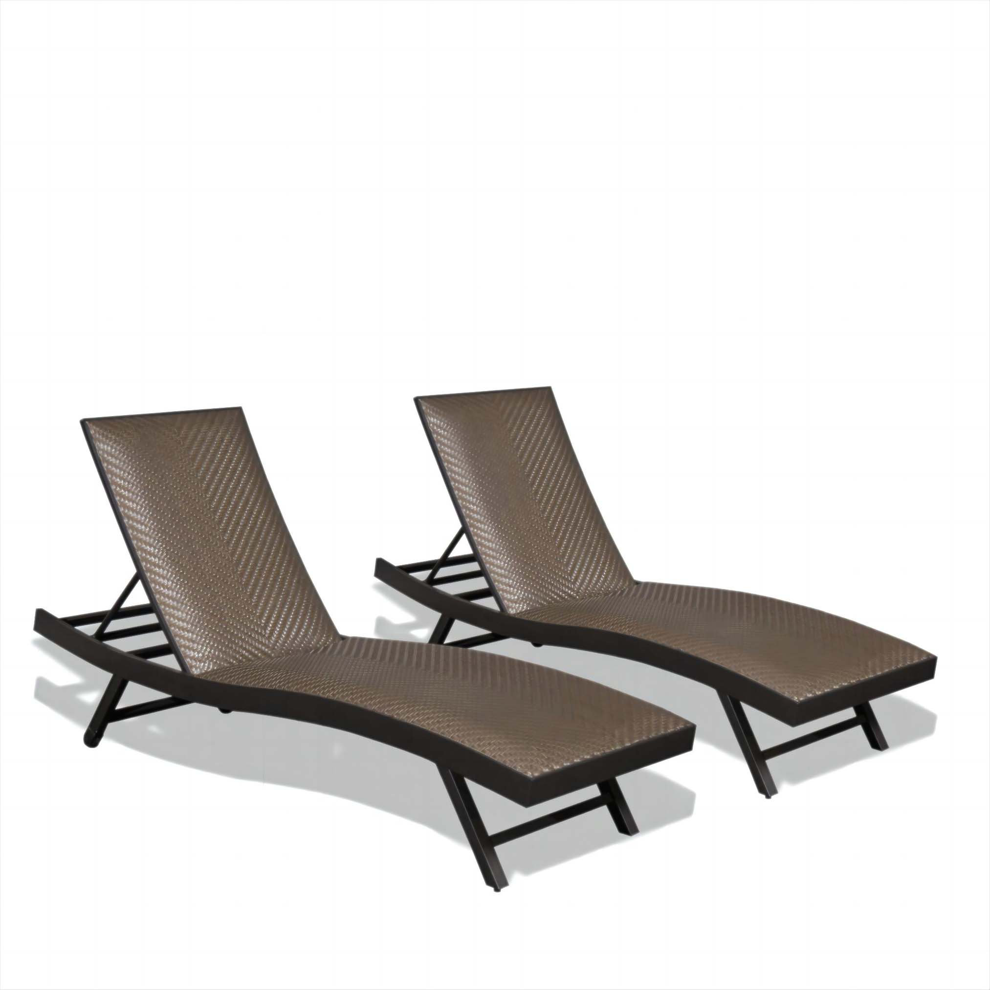 Latitude Run® Outdoor PE Wicker Chaise Lounge Set - 2 Patio Reclining ...