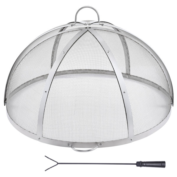 VEVOR Round Fire Pit Spark Screen Round Stainless Steel Spark Screen ...