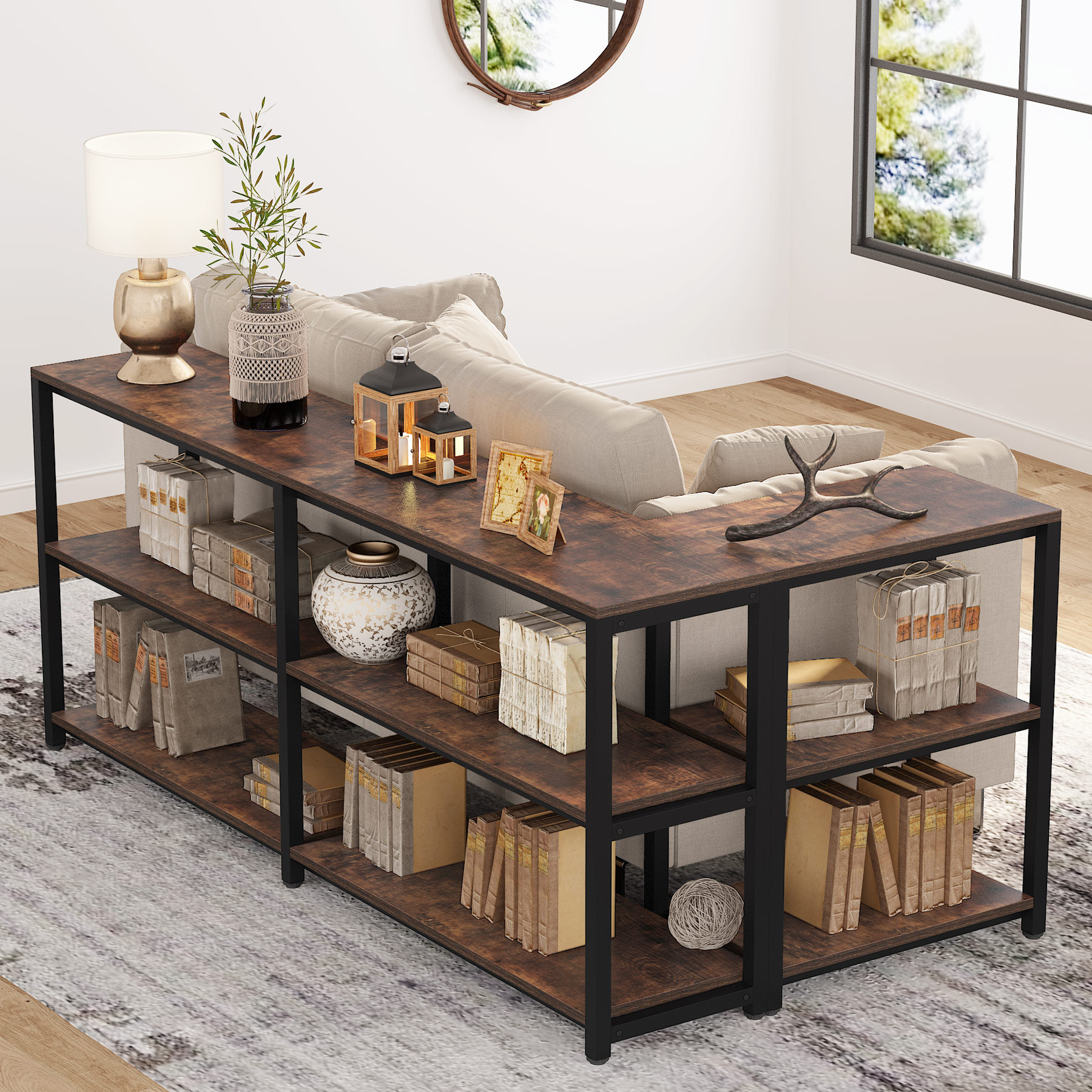 17 Stories 70.9 Inches Extra Long Industrial Console Table & Reviews ...