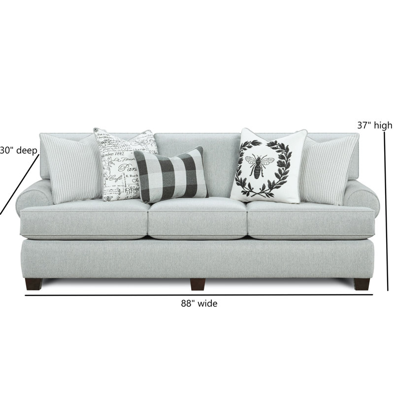 Southern Home Furnishings 88" Round Arm Sofa Bed with Reversible ...