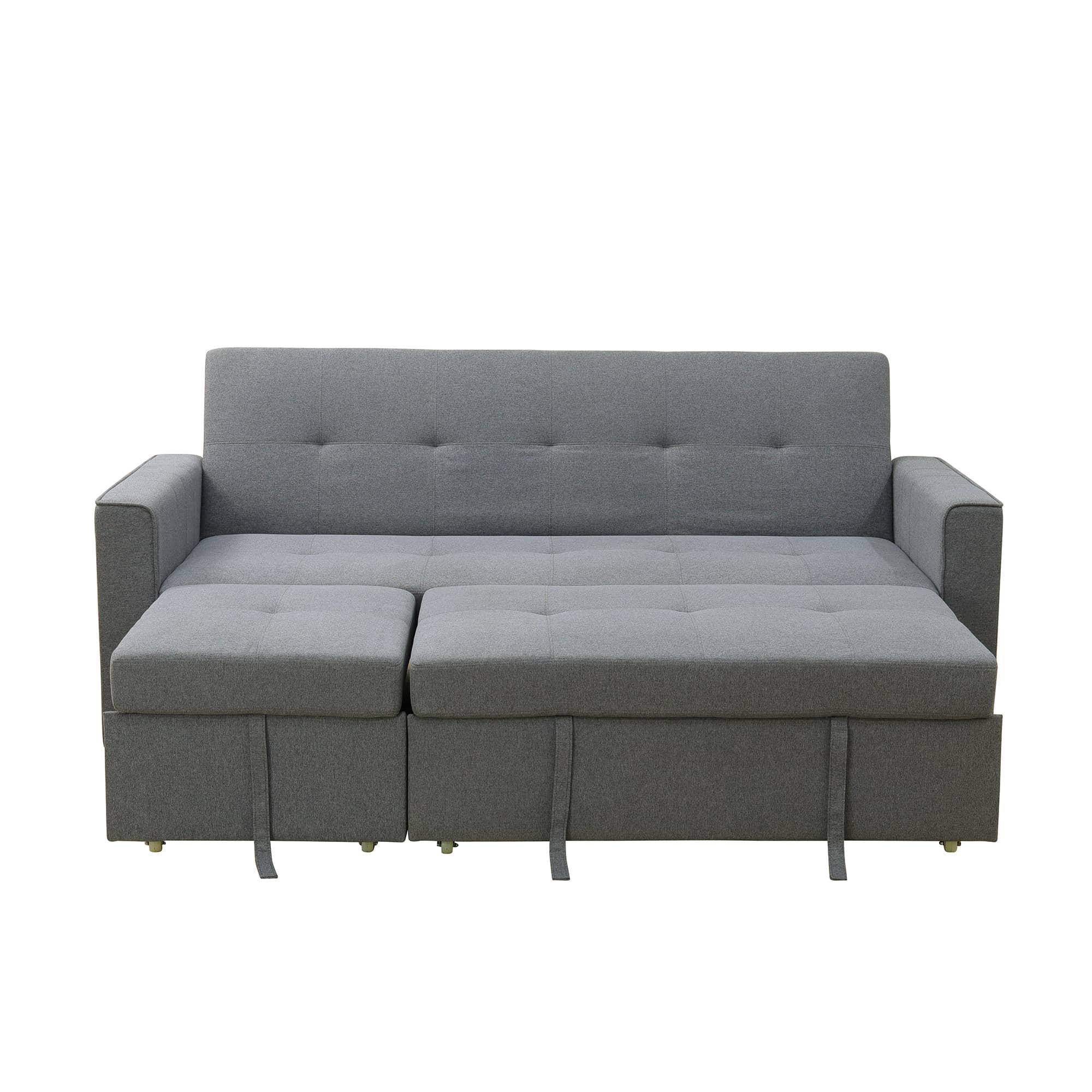 Ebern Designs Grey Fluffy Fabric 1-piece Living Room Wide Sofabed | Wayfair