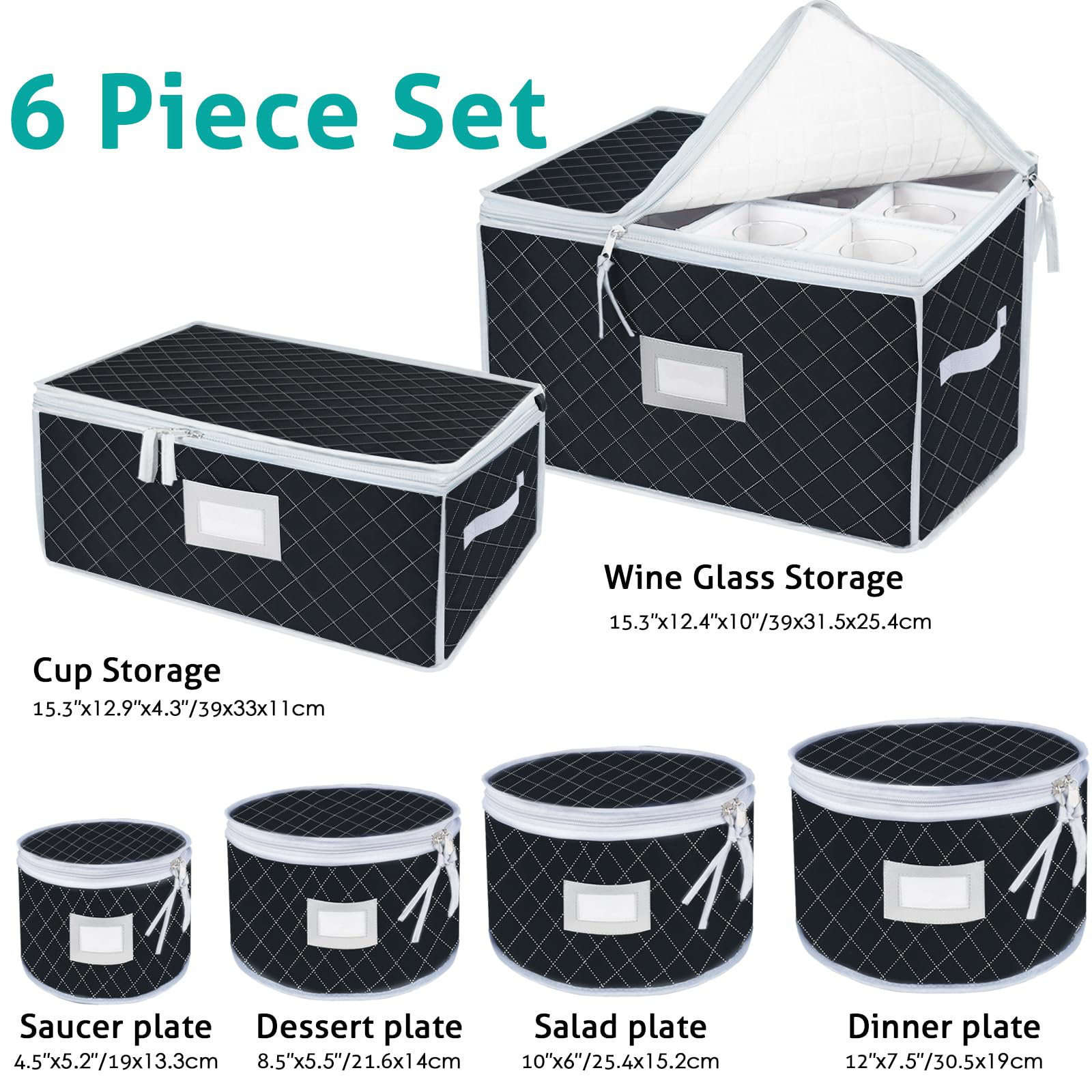 Prep & Savour Dinnerware Storage Containers Set- Dish,Mug,Stemware ...