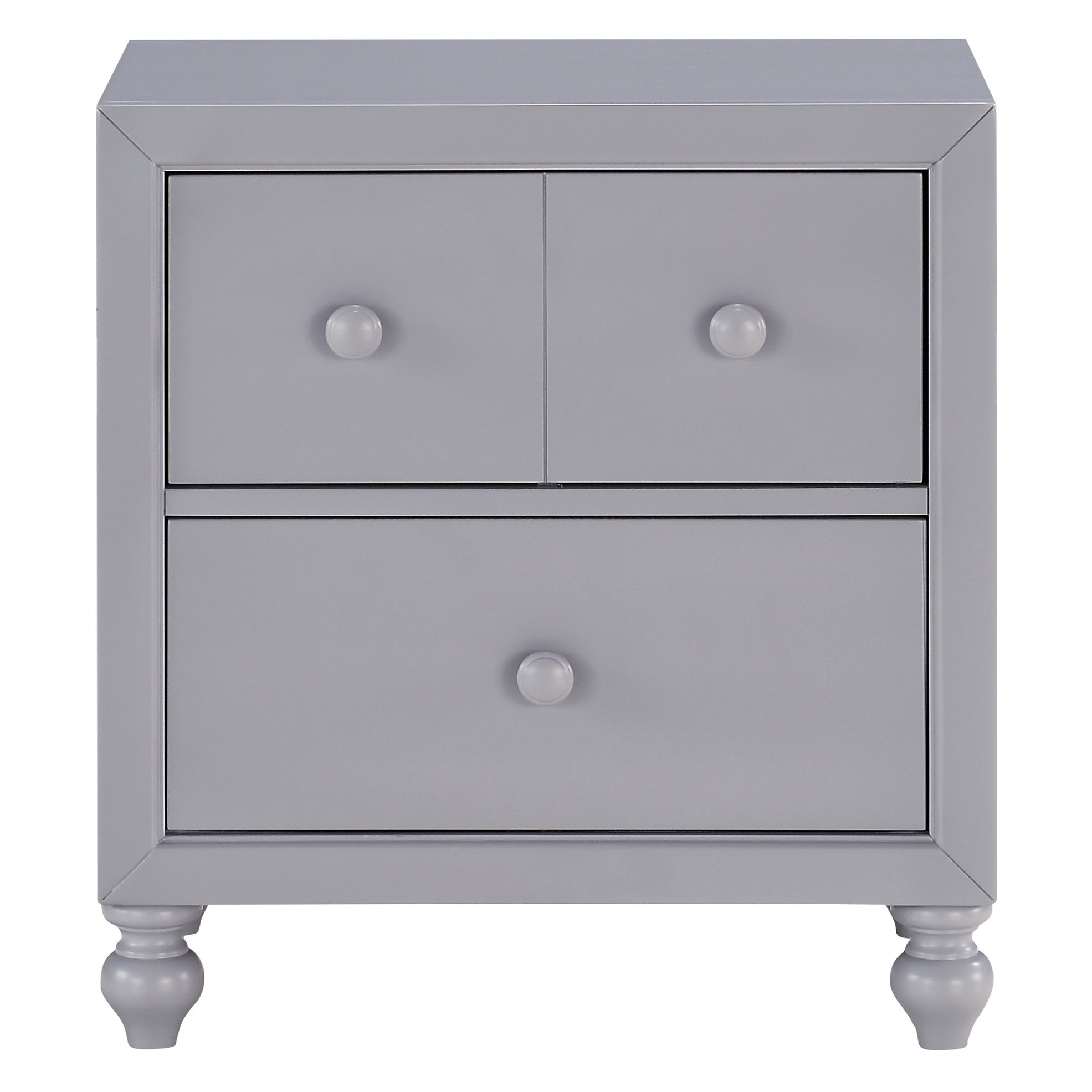 Darby Home Co Modern Gray Bedroom Nightstand With Metal On Glides ...