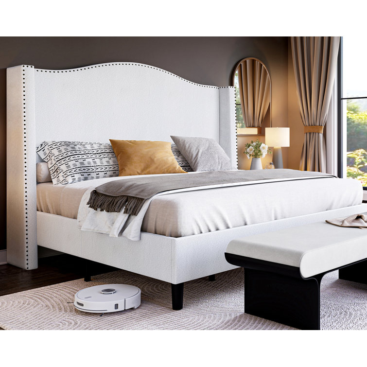 Lark Manor Ameera Upholstered Metal Platform Bed & Reviews | Wayfair