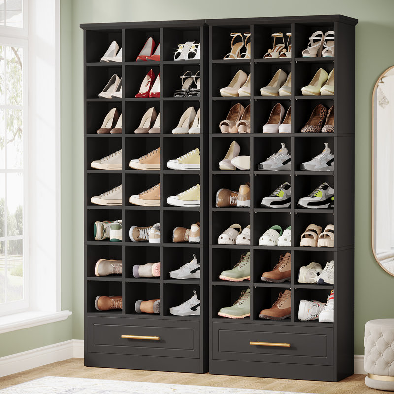 Hokku Designs 71-Inch Tall Shoe Storage Cabinet Black | Wayfair