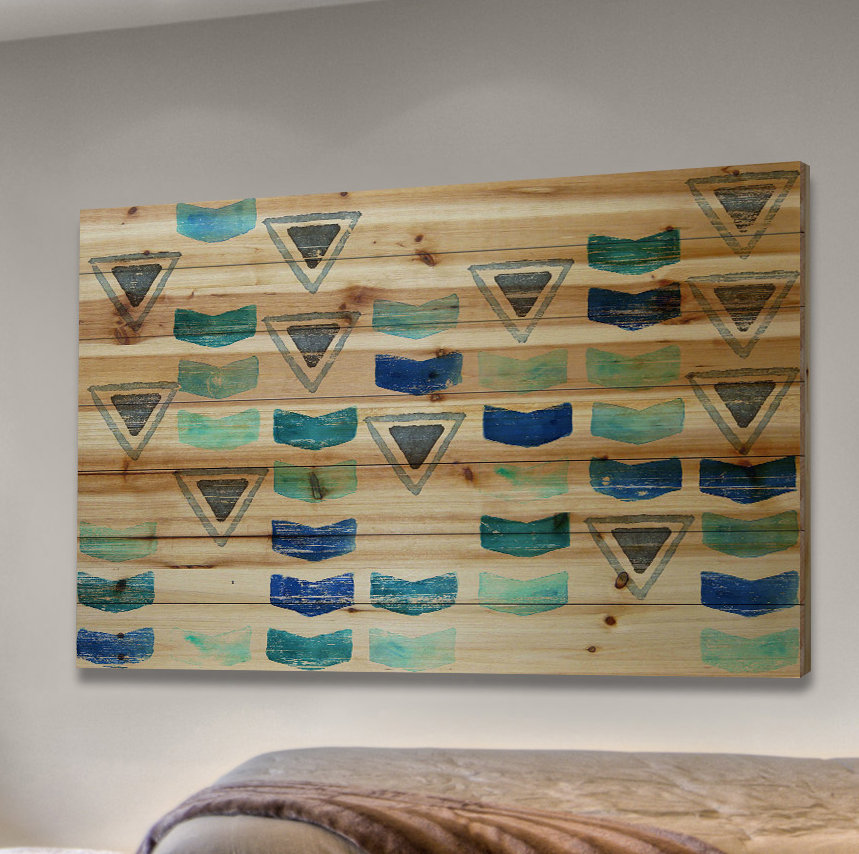 Marmont Hill 'Floating Triangles' Print on Wood - Wayfair Canada