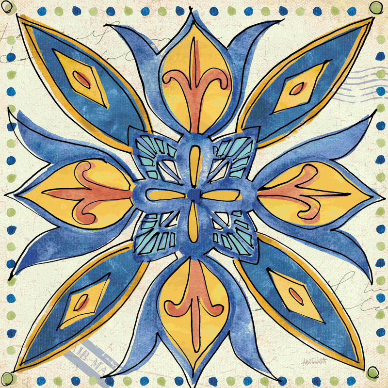 Bungalow Rose Tuscan Sun Tiles II Talavera On Canvas by Anne Tavoletti ...