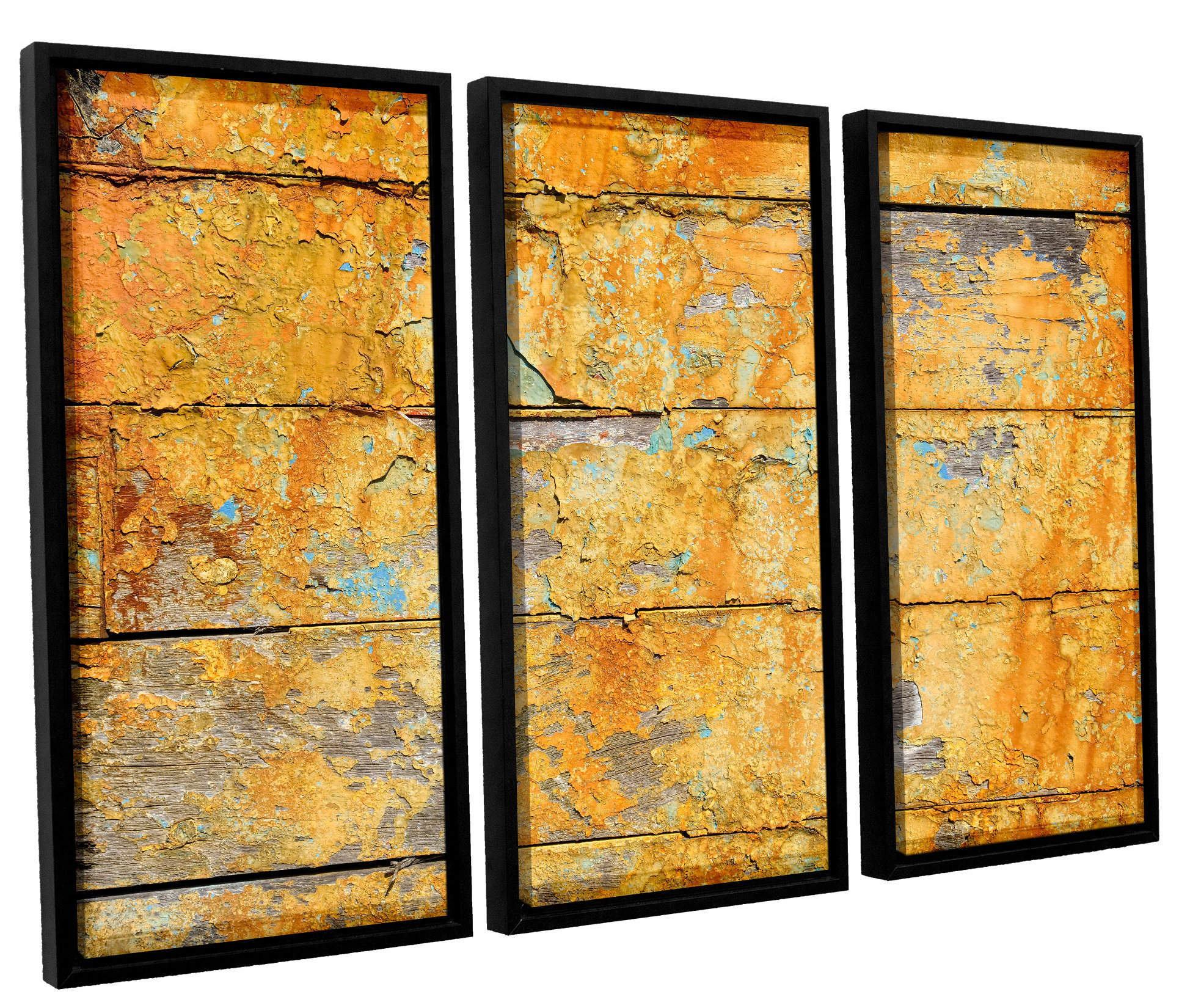 Millwood Pines 'Amber Paint' 3 Piece Framed Graphic Art Set | Wayfair