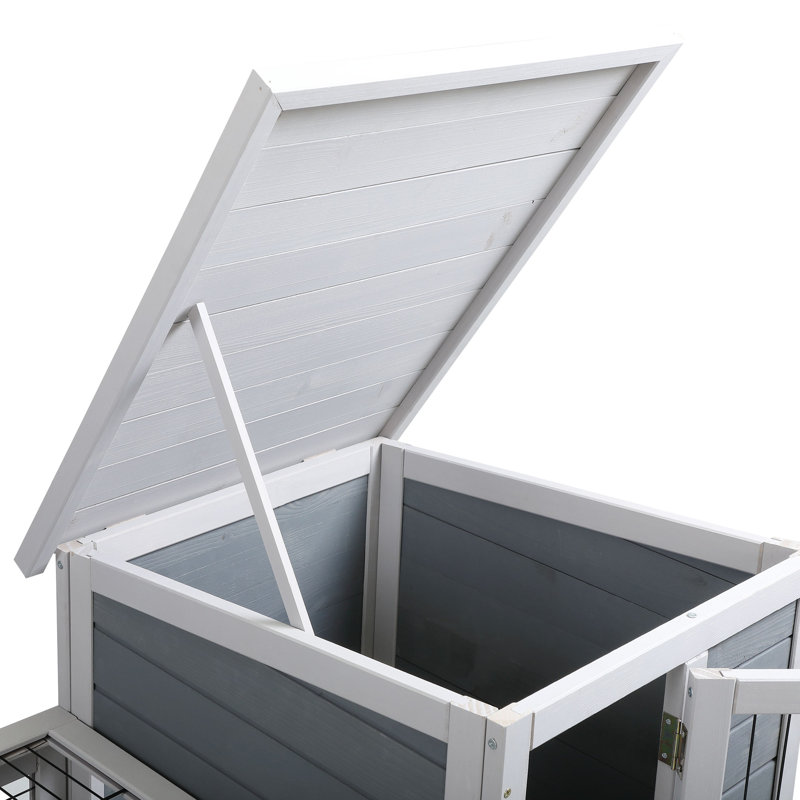 Tucker Murphy Pet™ Ciara-Lee 2-Story Wooden Rabbit Hutch with 4 Wheels ...