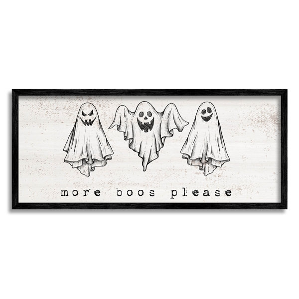 The Holiday Aisle® More Boos Please Scary Ghosts Framed On Canvas by ...