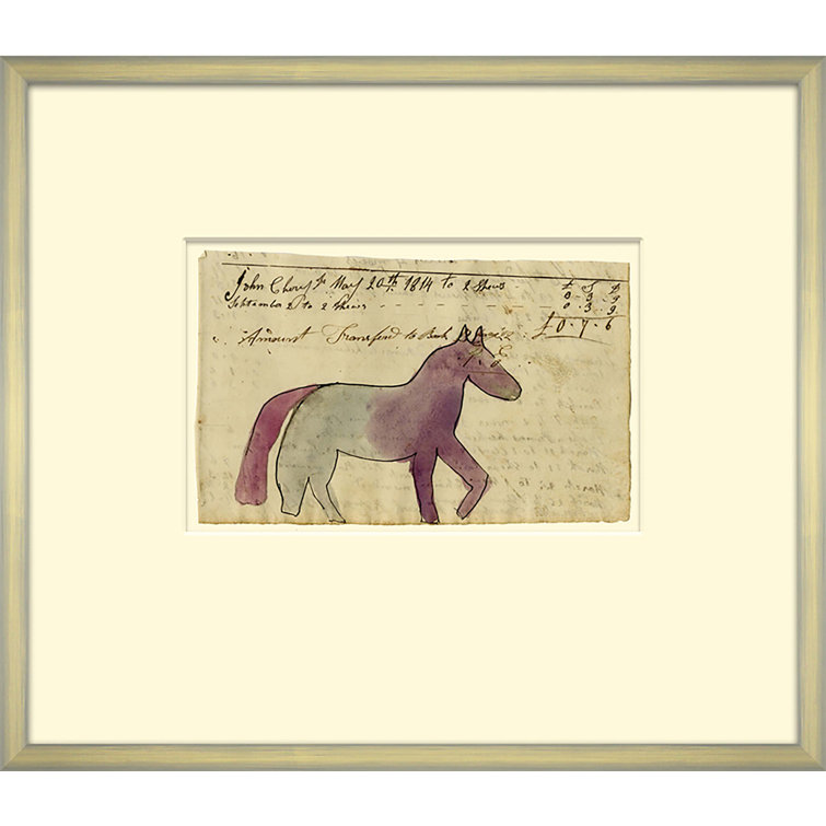 Soicher-Marin Mennonite Drawing Mennonite Drawing, Purple Horse Framed ...