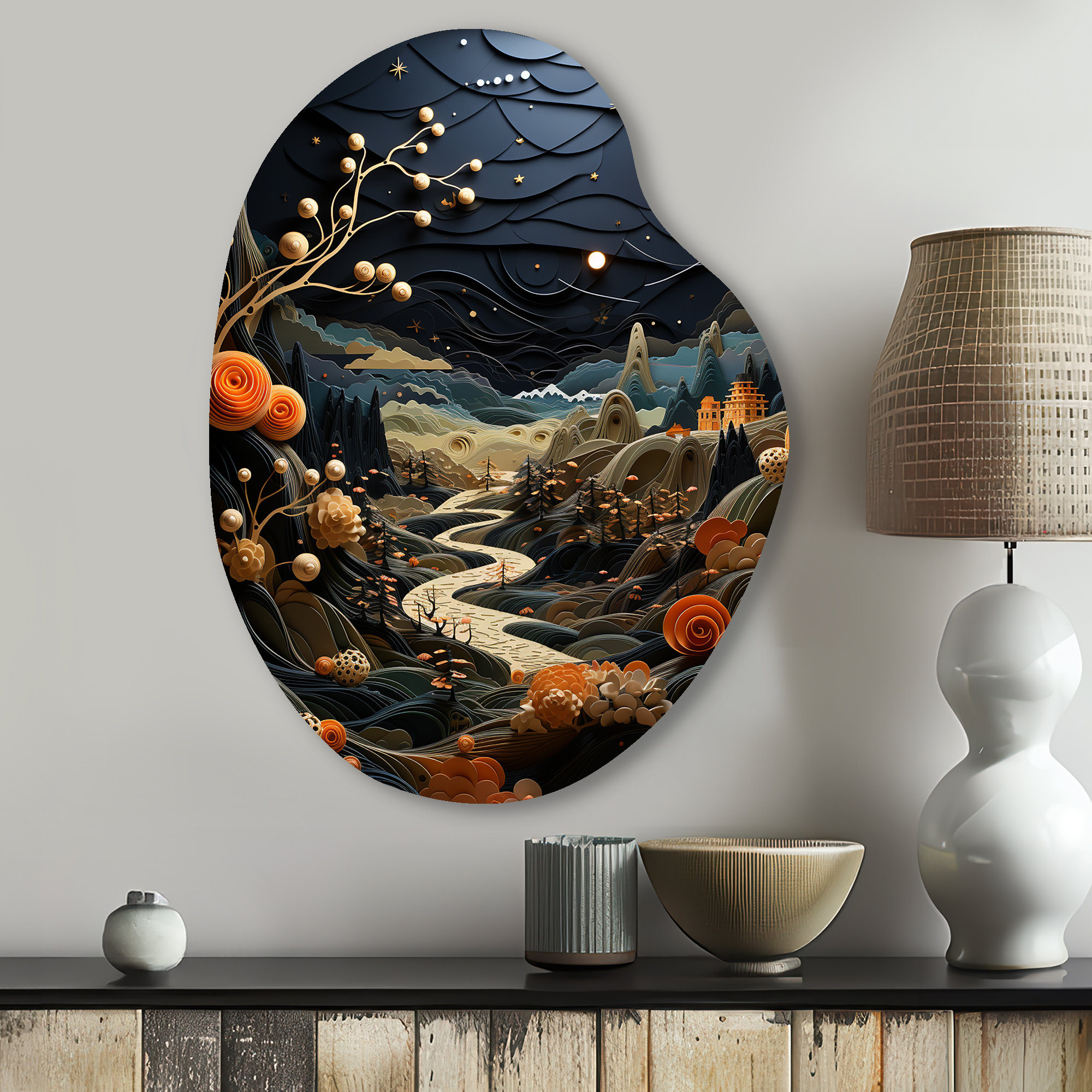 Lark Manor Dorrace - Surrealism Pear Shape Metal Wall Sculpture ...