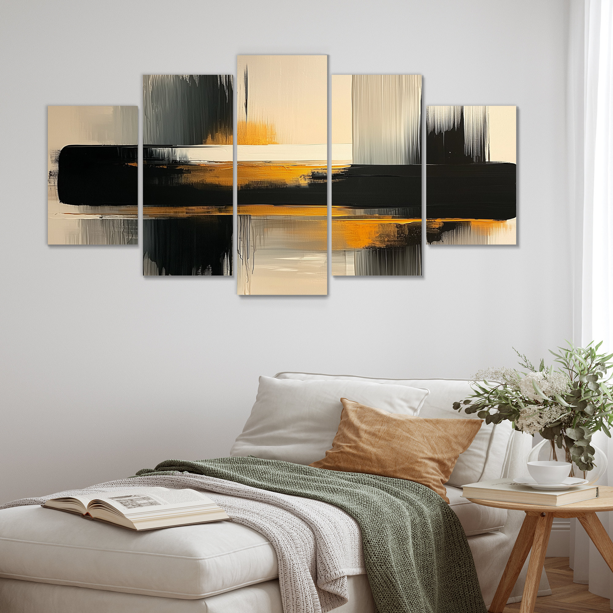 Wrought Studio™ Black Yellow Boundless Revrie Minimalism - Yellow Art ...