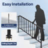 VIVOHOME Wrought Iron Curved Ends and Safty Balusters Exterior Hand ...