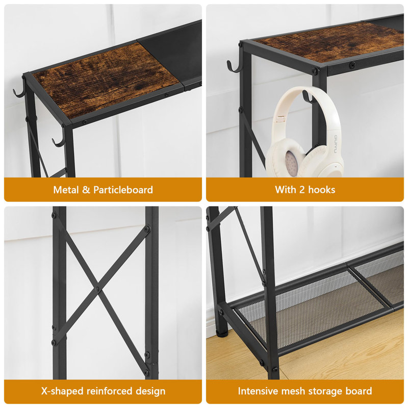 17 Stories Console Table, 2 Tier Narrow Entryway Table with Shelves and ...