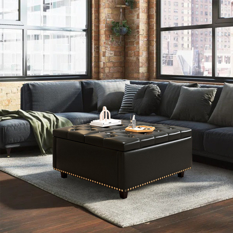 Latitude Run® Versatile Square Wooden Coffee Table with Hinged Lift Top ...