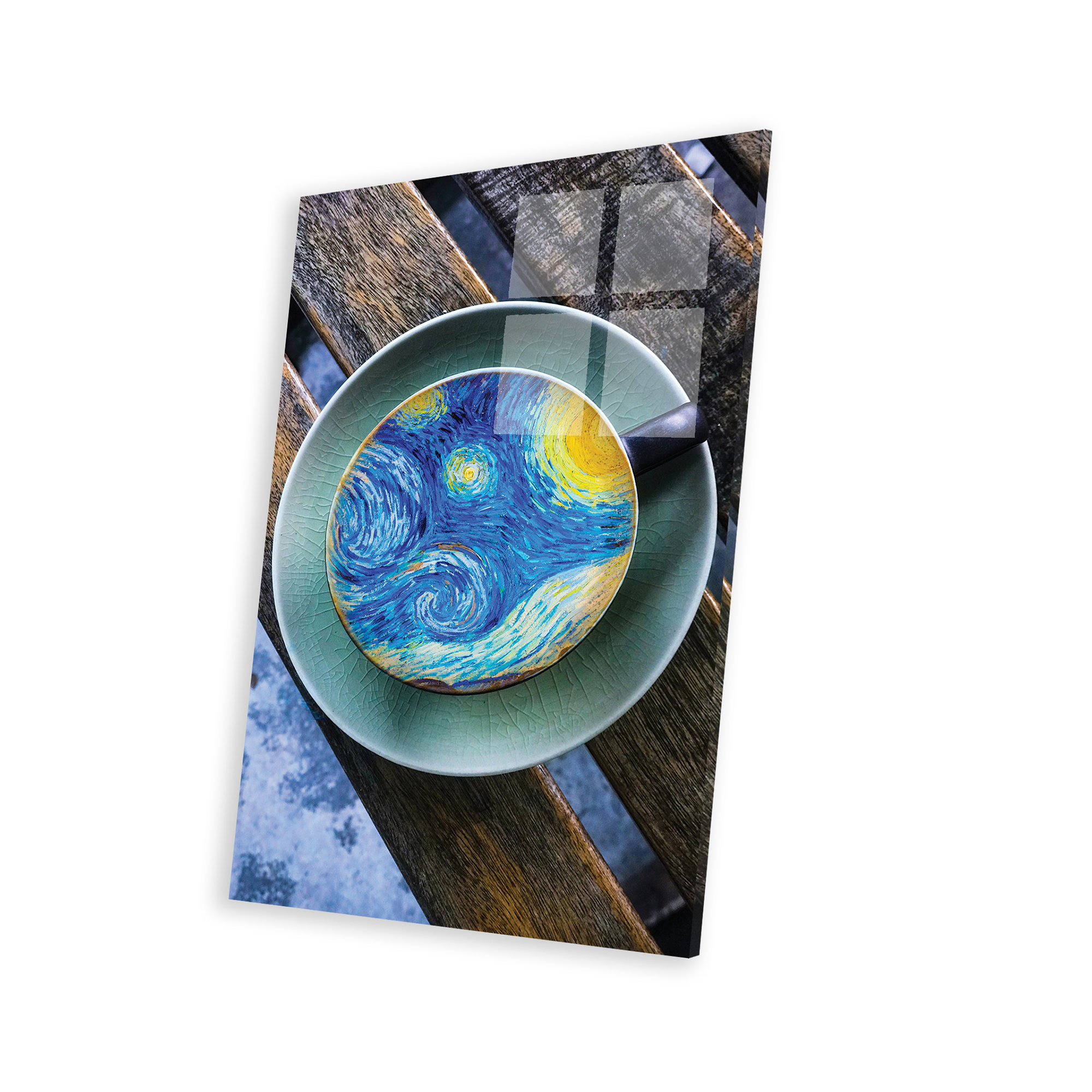 Ebern Designs Cup Of Coffee Of Van Gogh Starry Night On Plastic ...