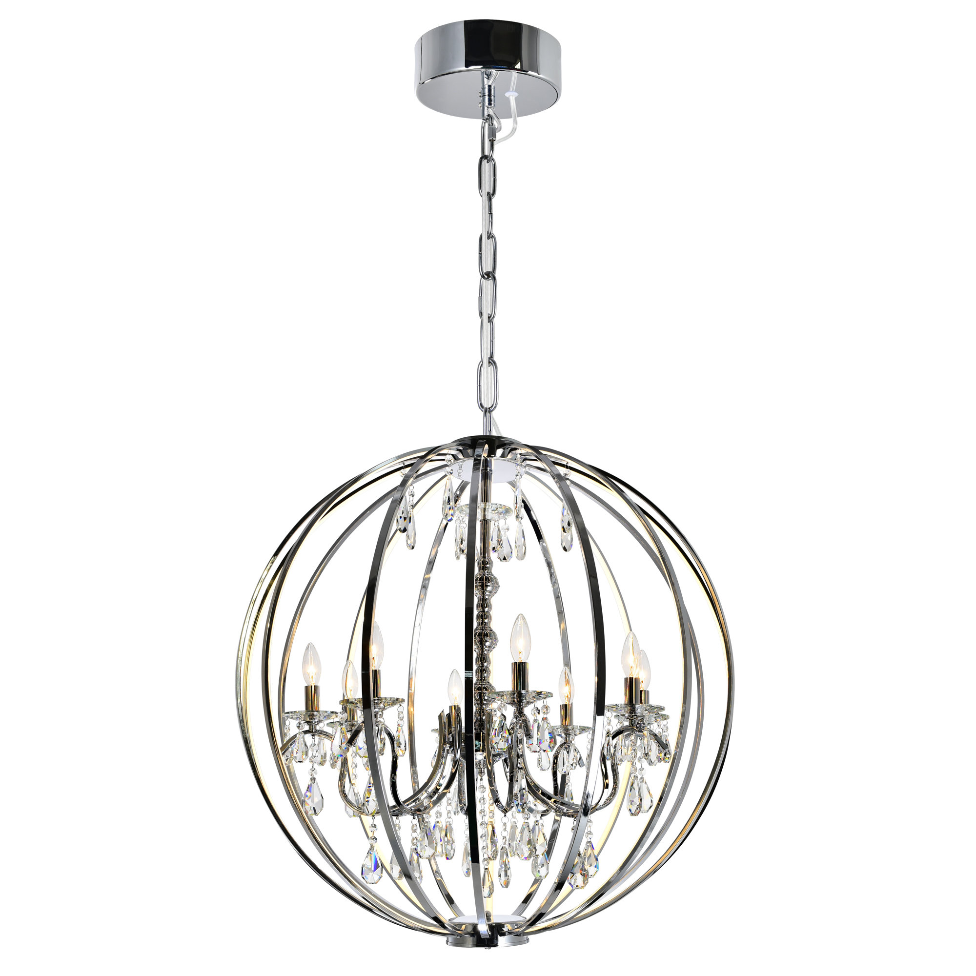 House of Hampton 34'' Chrome Glam Chandelier for Dining Room, Stairwell ...