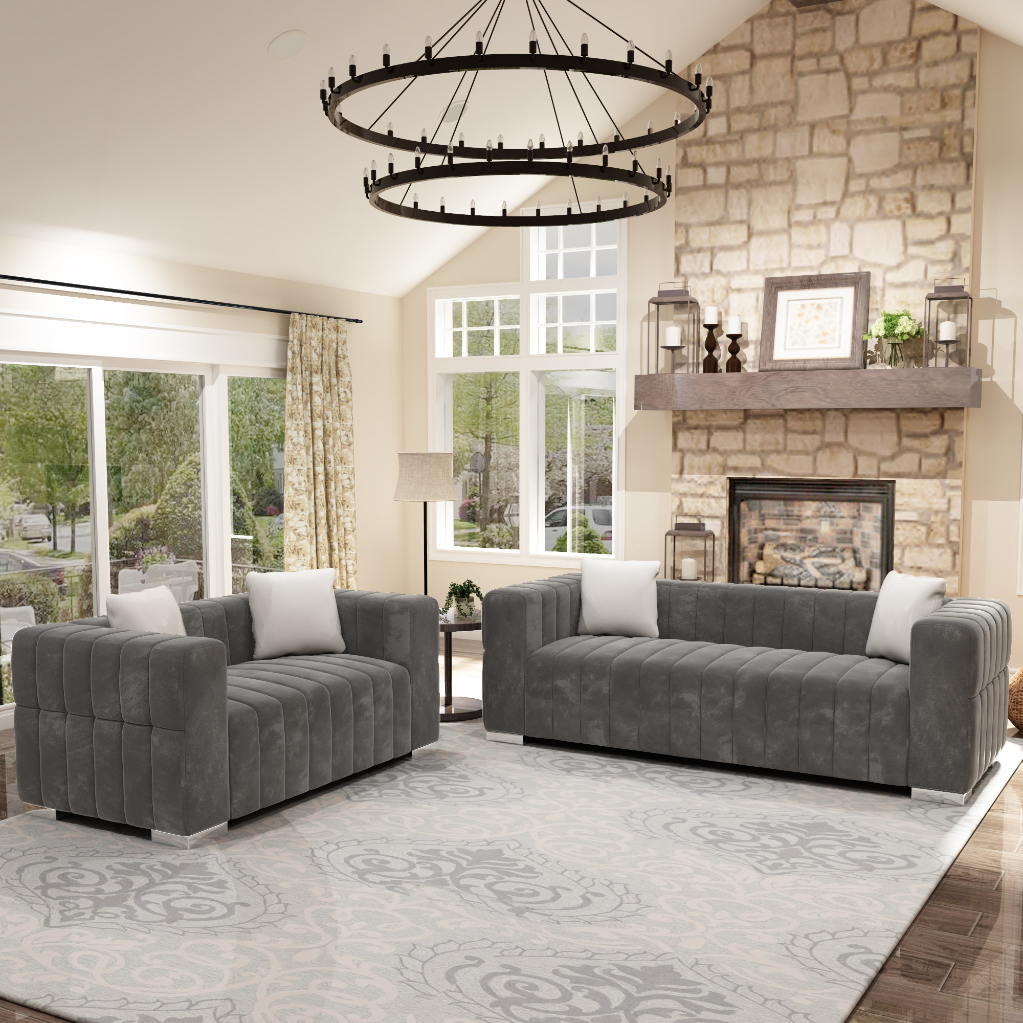 Mercer41 Charlesworth 2 - Piece Velvet Living Room Set | Wayfair
