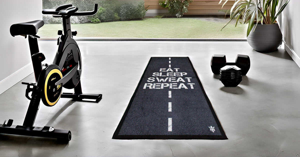 Matsmiths Eat, Sleep, Sweat, Repeat Cycle Exercise Mat Large | Wayfair