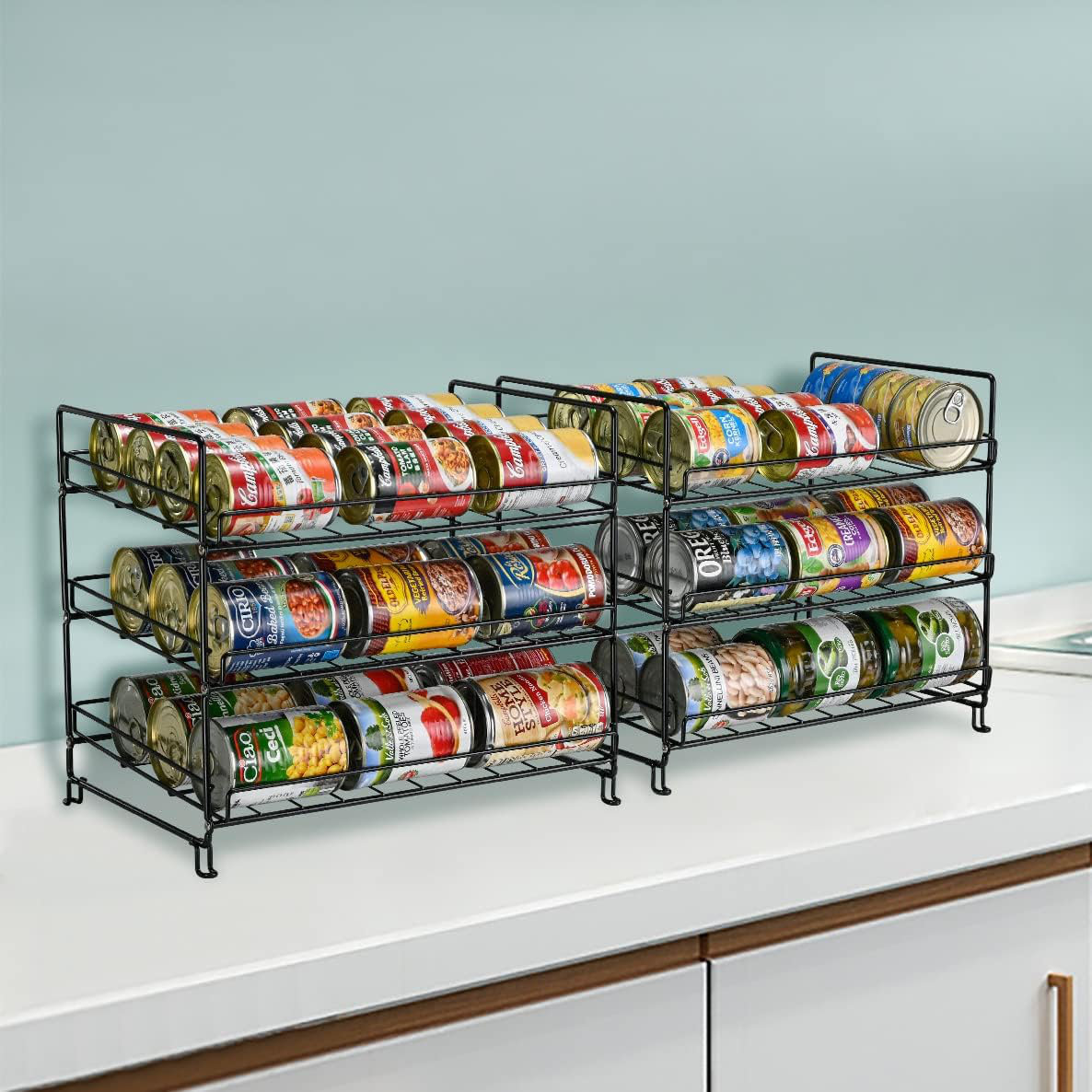 Prep & Savour 2-Pack Stackable Can Rack Organizer, Storage of 36 Food ...