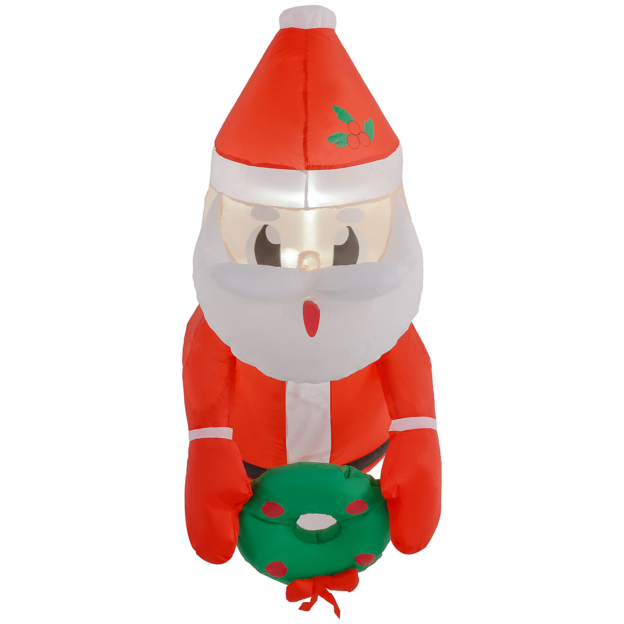 Ophelia & Co. 3.4' Christmas Inflatables Hanging Santa Claus Holding ...