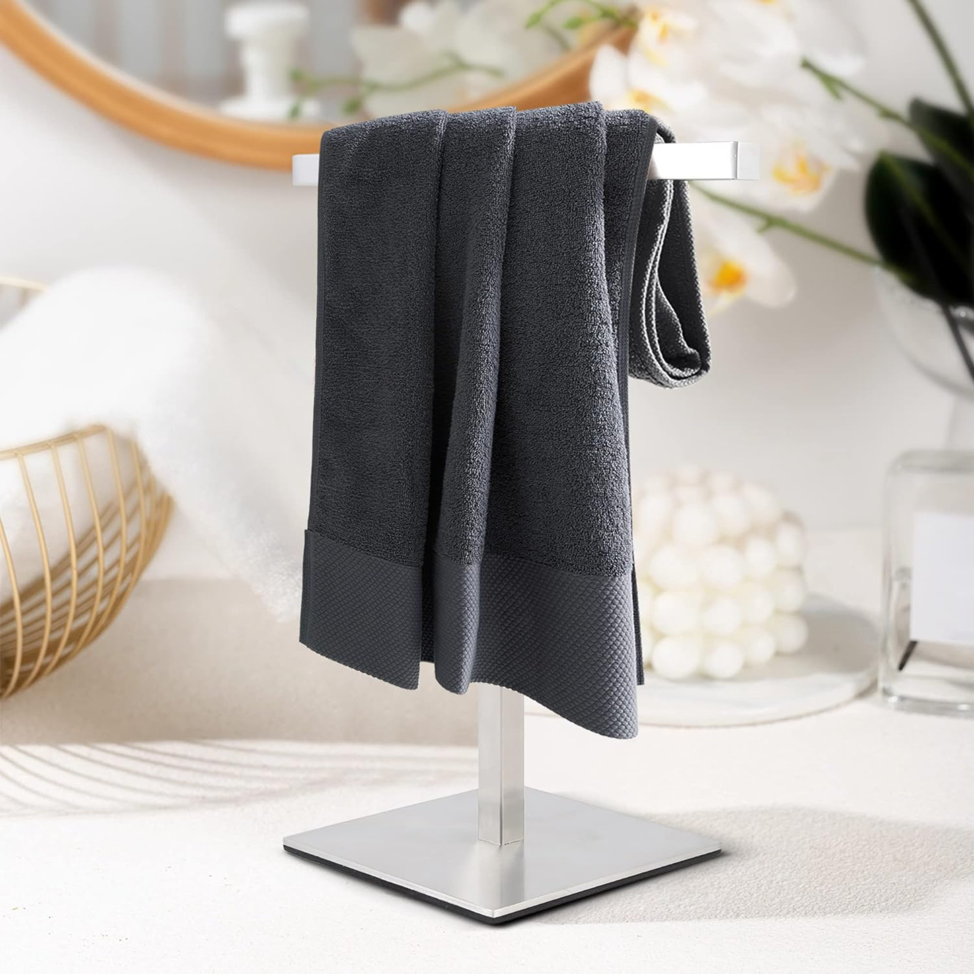 ToccoLeggero Bathroom Hand Towel Holder Stand，T-Shape Hand Towel Holder ...