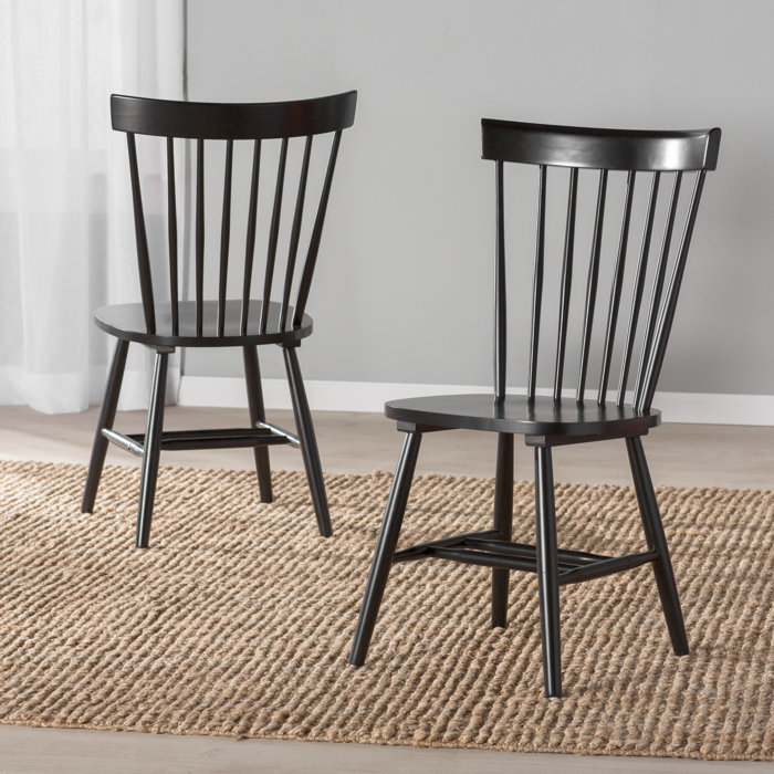 Ebern Designs Aulii Solid Wood Slat Back Side Chair & Reviews | Wayfair