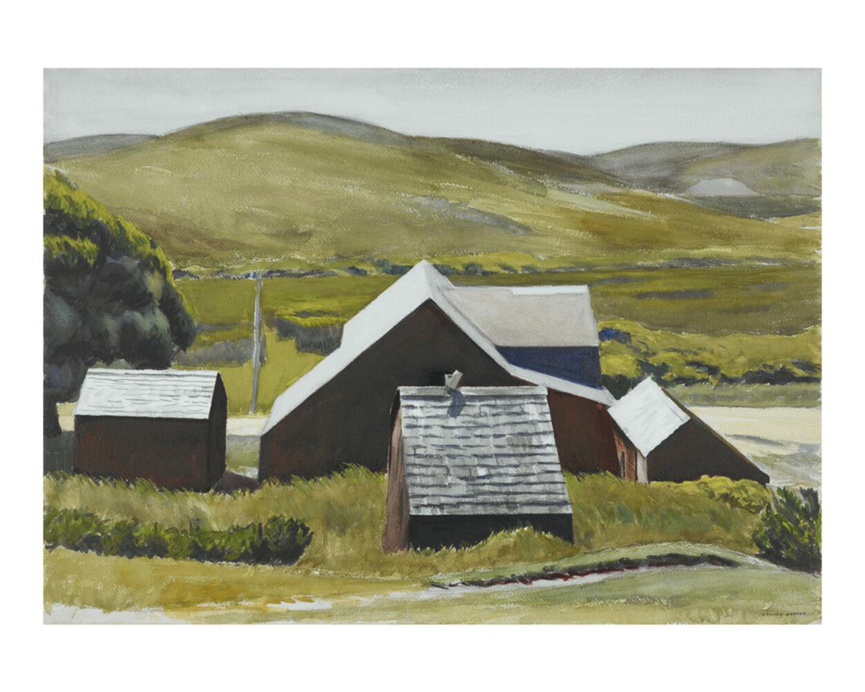 1000Museums Roofs of the Cobb Barn by Edward Hopper - Giclee Print ...