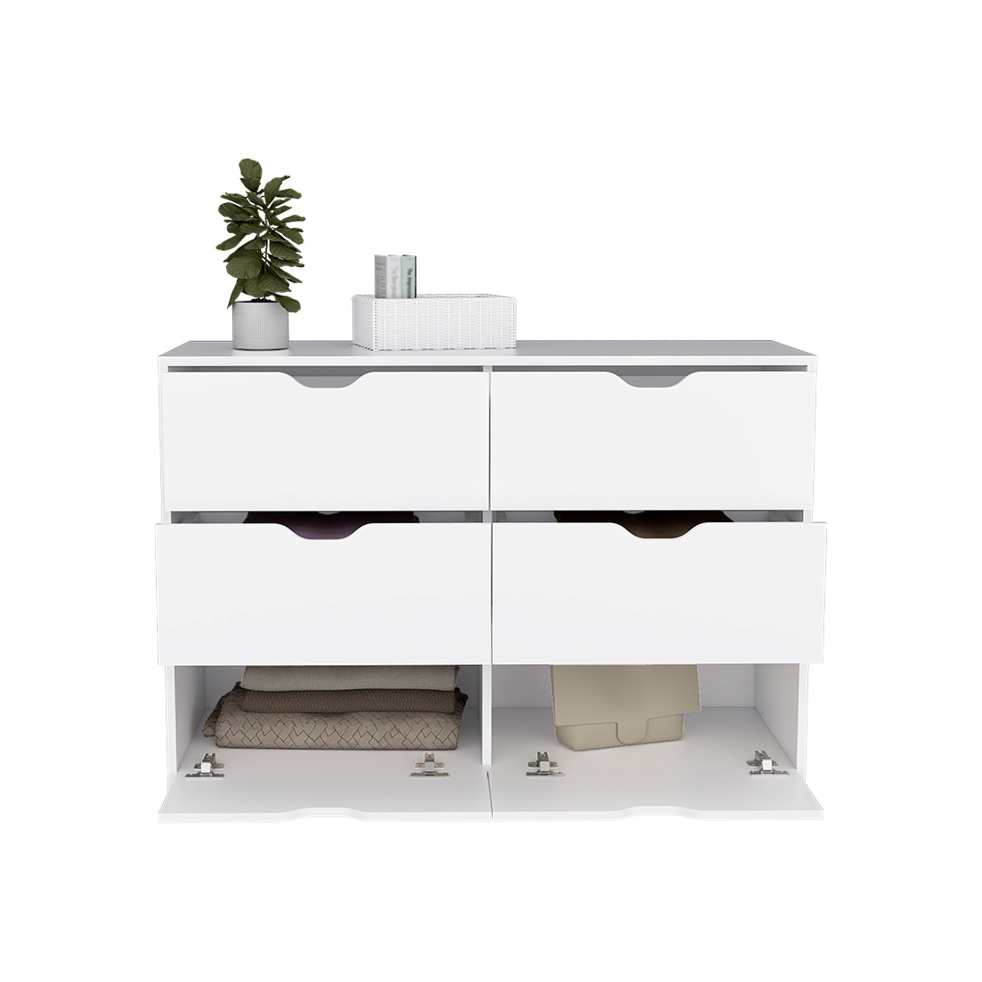 Latitude Run® Dresser Curio, Four Drawes, White Finish | Wayfair