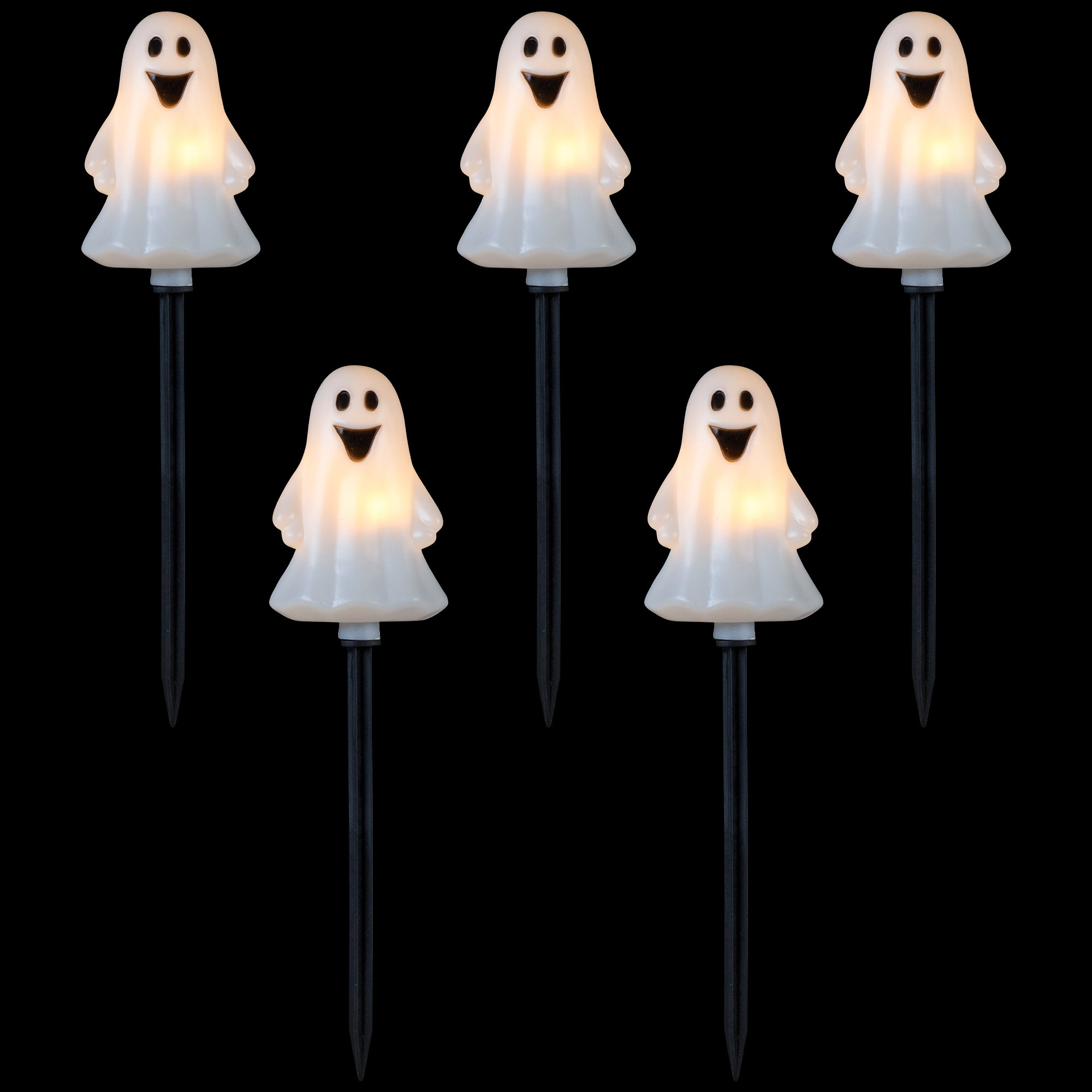 Northlight Seasonal Ghost Shaped Halloween Pathway Markers - 3.75ft ...