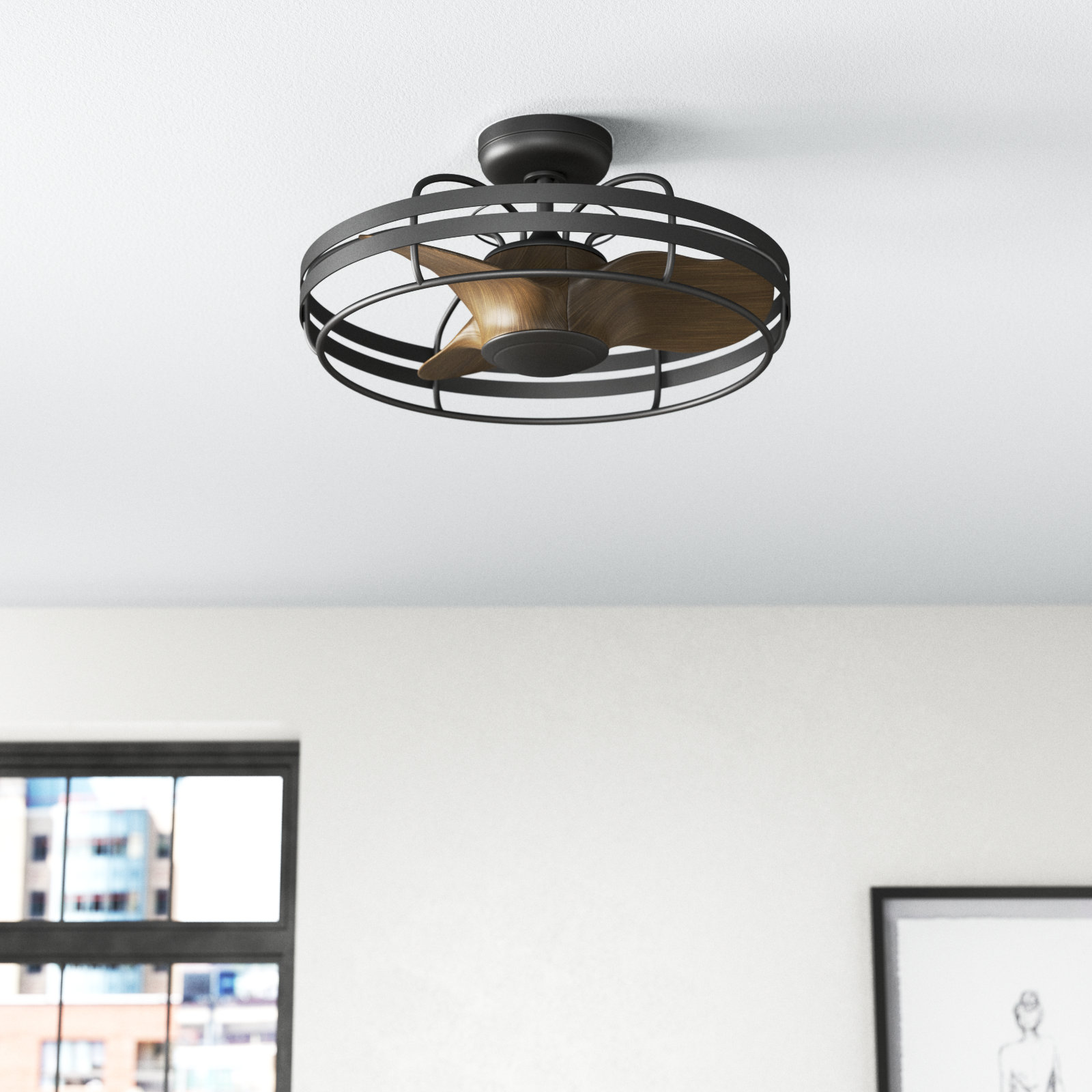Trent Austin Design® Puleo 26" 3 - Blade Caged Ceiling Fan with Remote ...