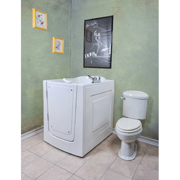 Avora Bath 38'' x 33'' Walk-in Air Fibreglass Bathtub with Faucet ...