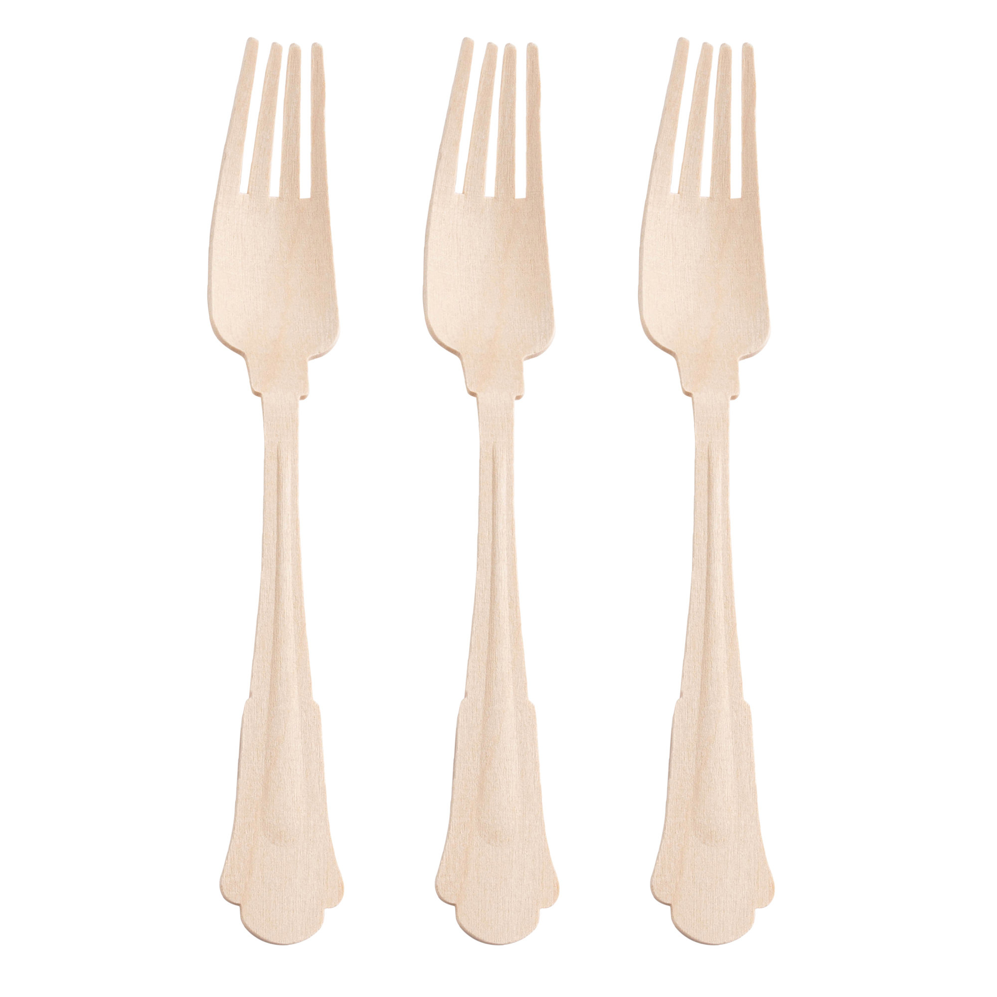 SmartyHadaParty Silhouette Birch Wood Eco Friendly Disposable Dinner ...