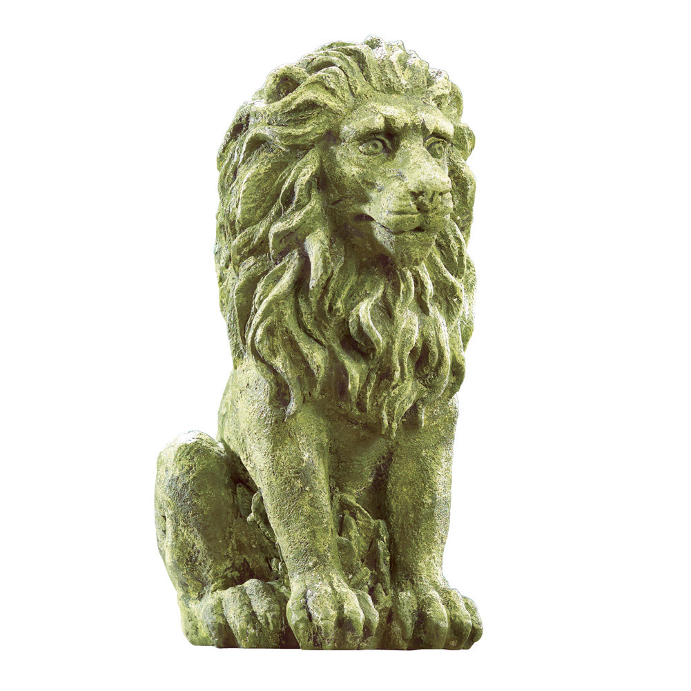 World Menagerie Chaela Outdoor Moss Lion Statue | Wayfair