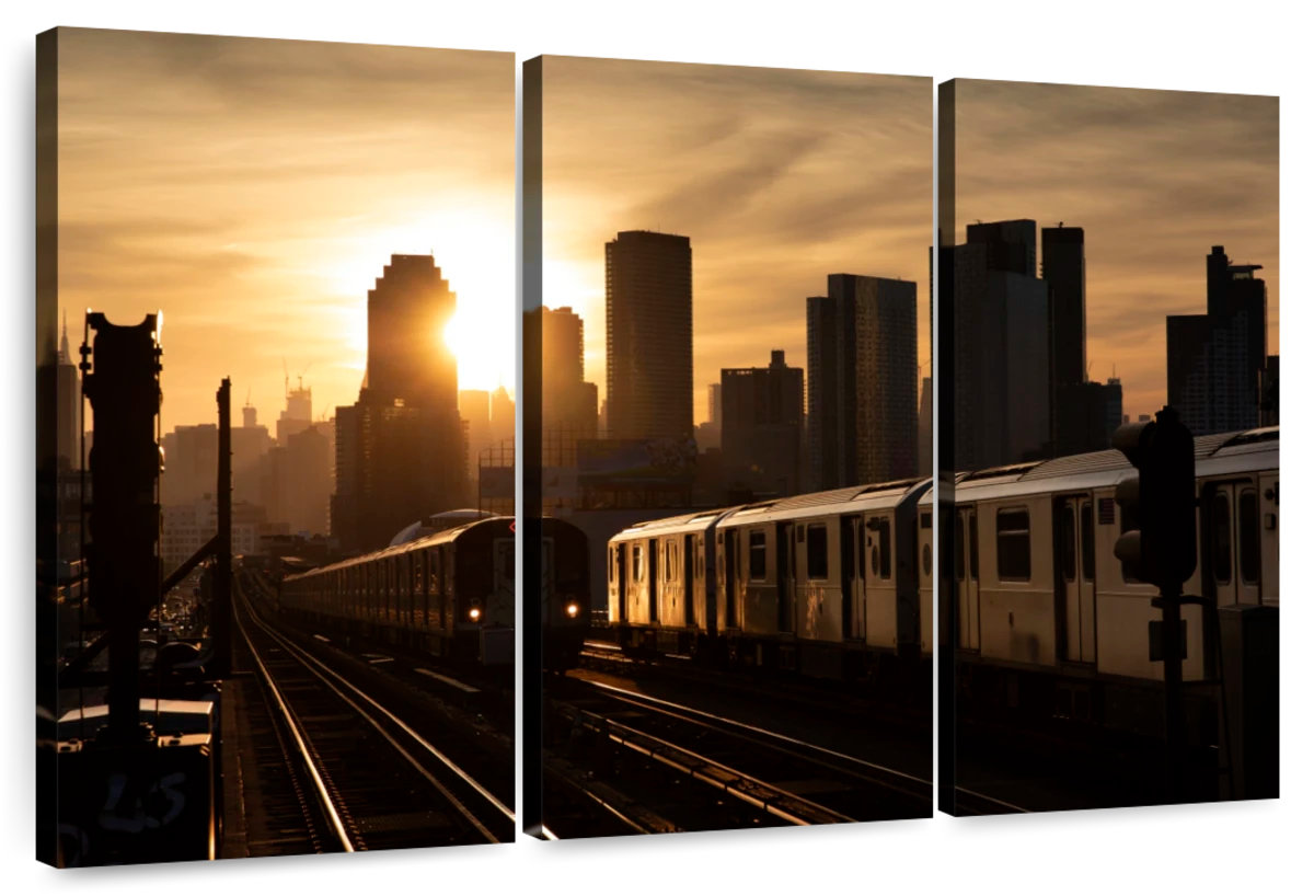 Ebern Designs Sireci NYC Subway Sunset | Wayfair