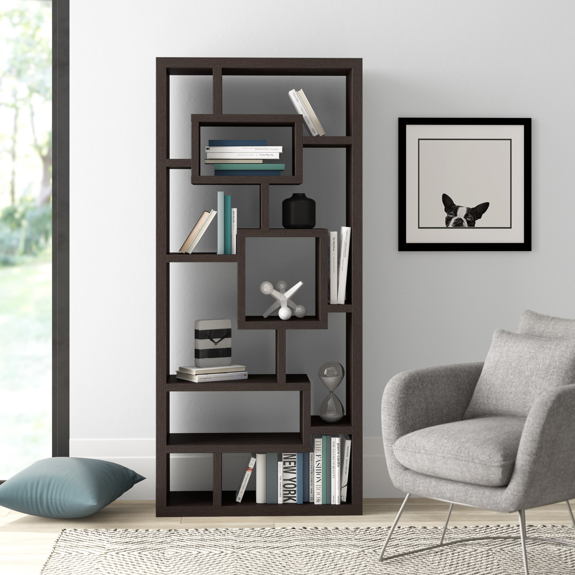 Trule Fedler 71'' H x 32'' W Geometric Bookcase & Reviews | Wayfair