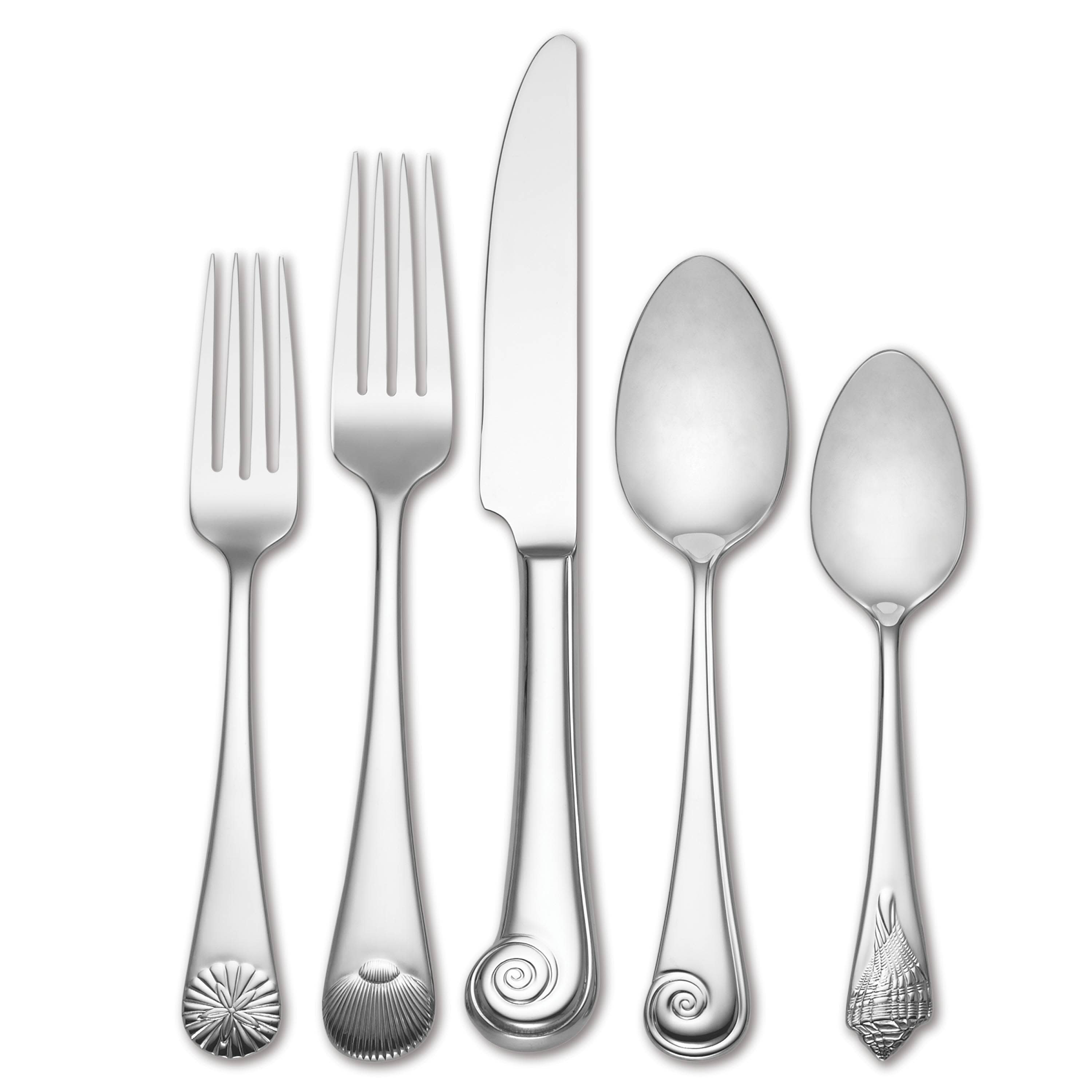 Reed & Barton Sea Shells 5 - Piece Flatware Set, Service for 1 ...